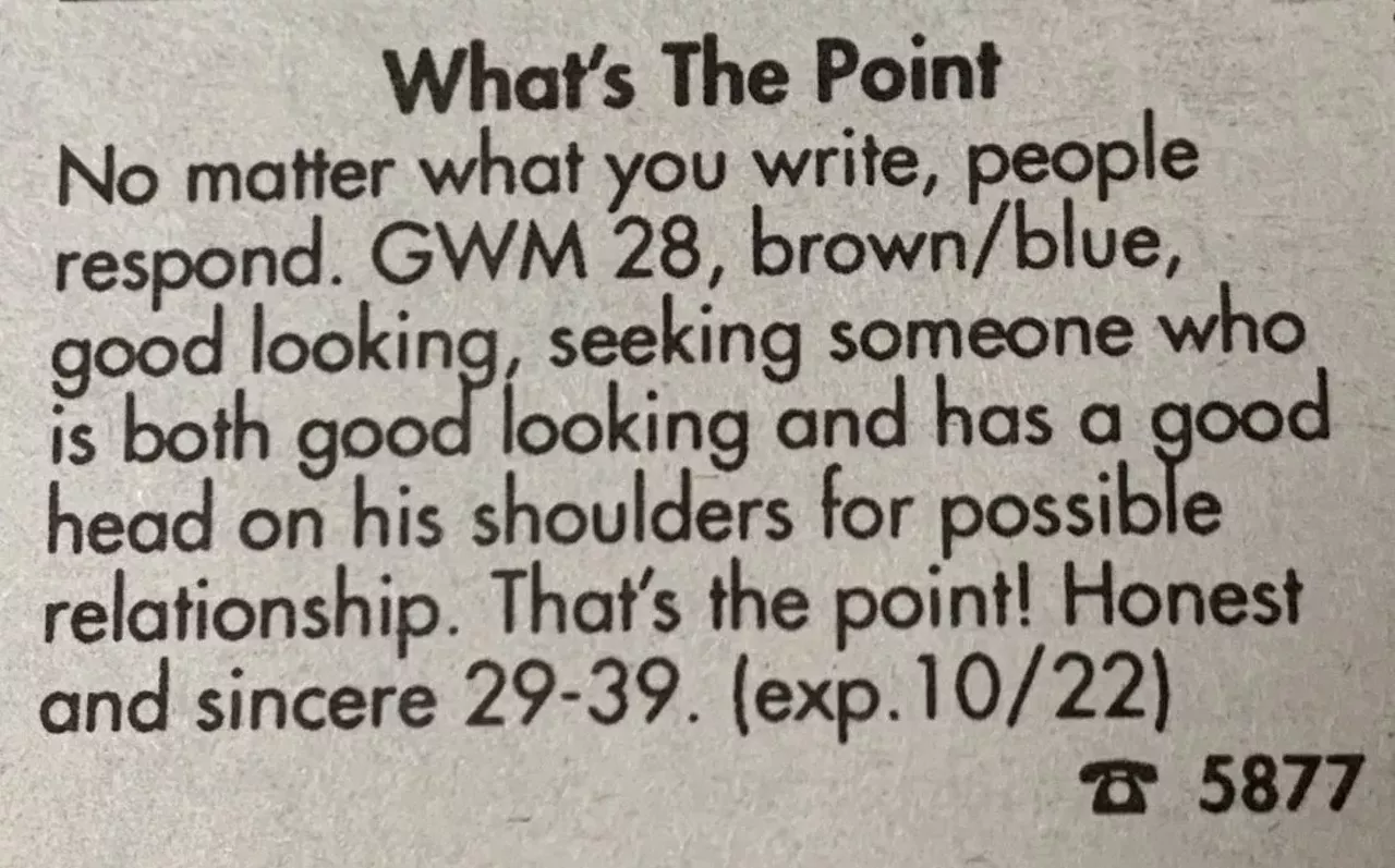 The 20 best personal ads from Metro Times' classifieds in the '90s The 20 best personal ads from Metro Times' classifieds in the '90s
