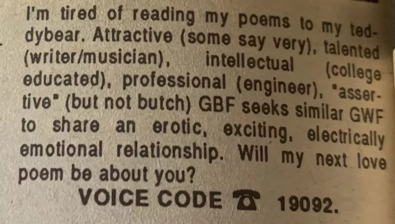 The 20 best personal ads from Metro Times' classifieds in the '90s The 20 best personal ads from Metro Times' classifieds in the '90s